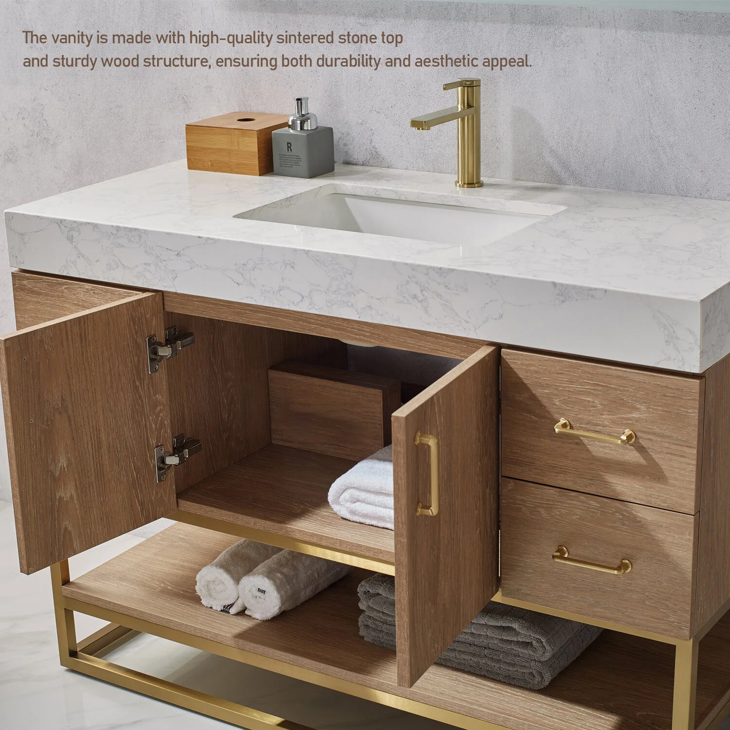 Freestanding Style Panel Bathroom Vanity Cabinet for Hotels