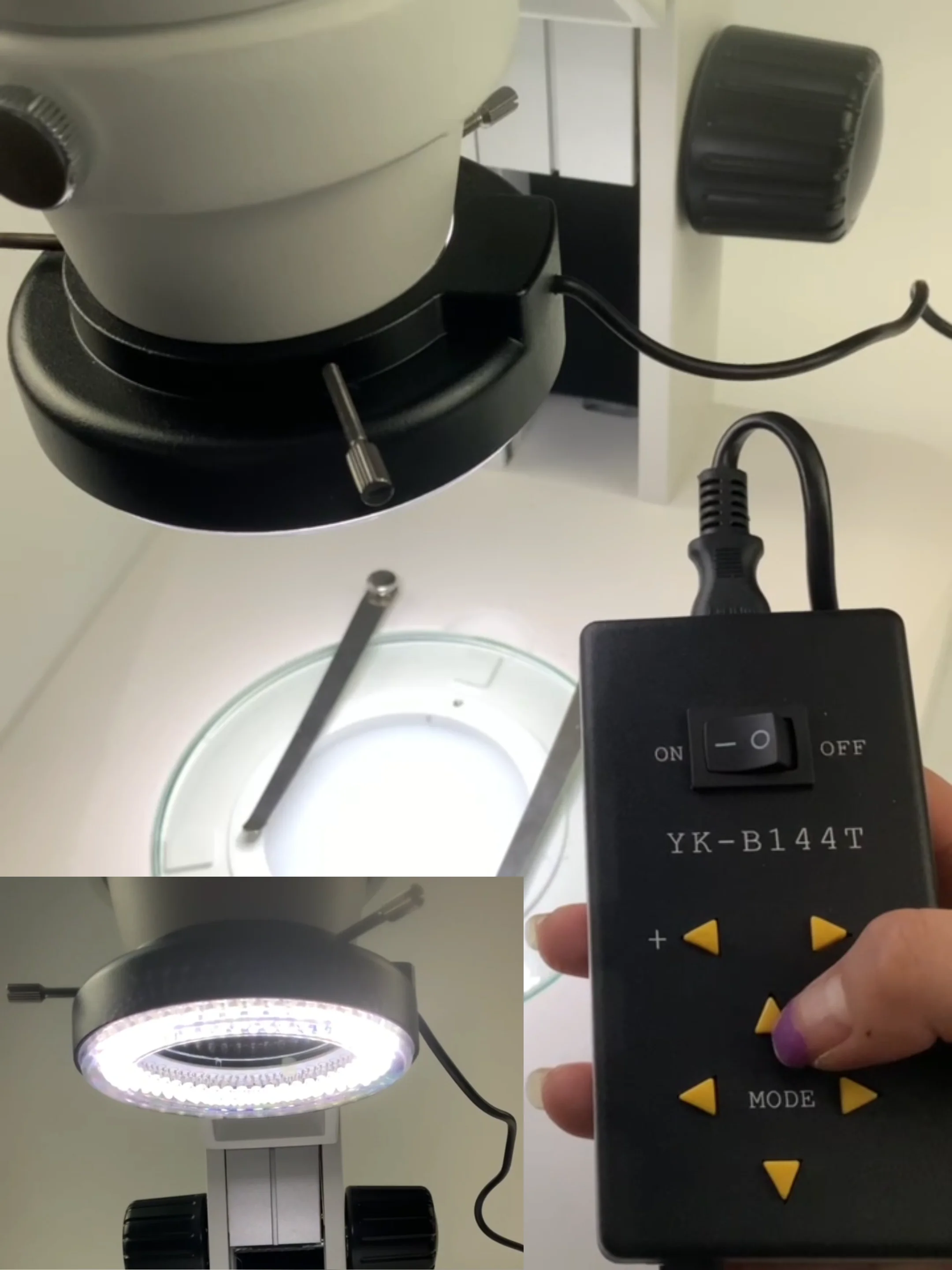 Led-144t Direction-adjustable Microscope Led Ring Light With Adapter ...