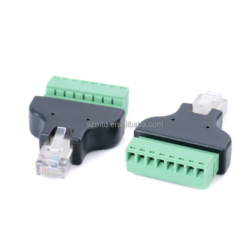 Rj45 To Screw Terminal Rj45 Male Adapter With 8pin Pcb Board Rj45 Male ...