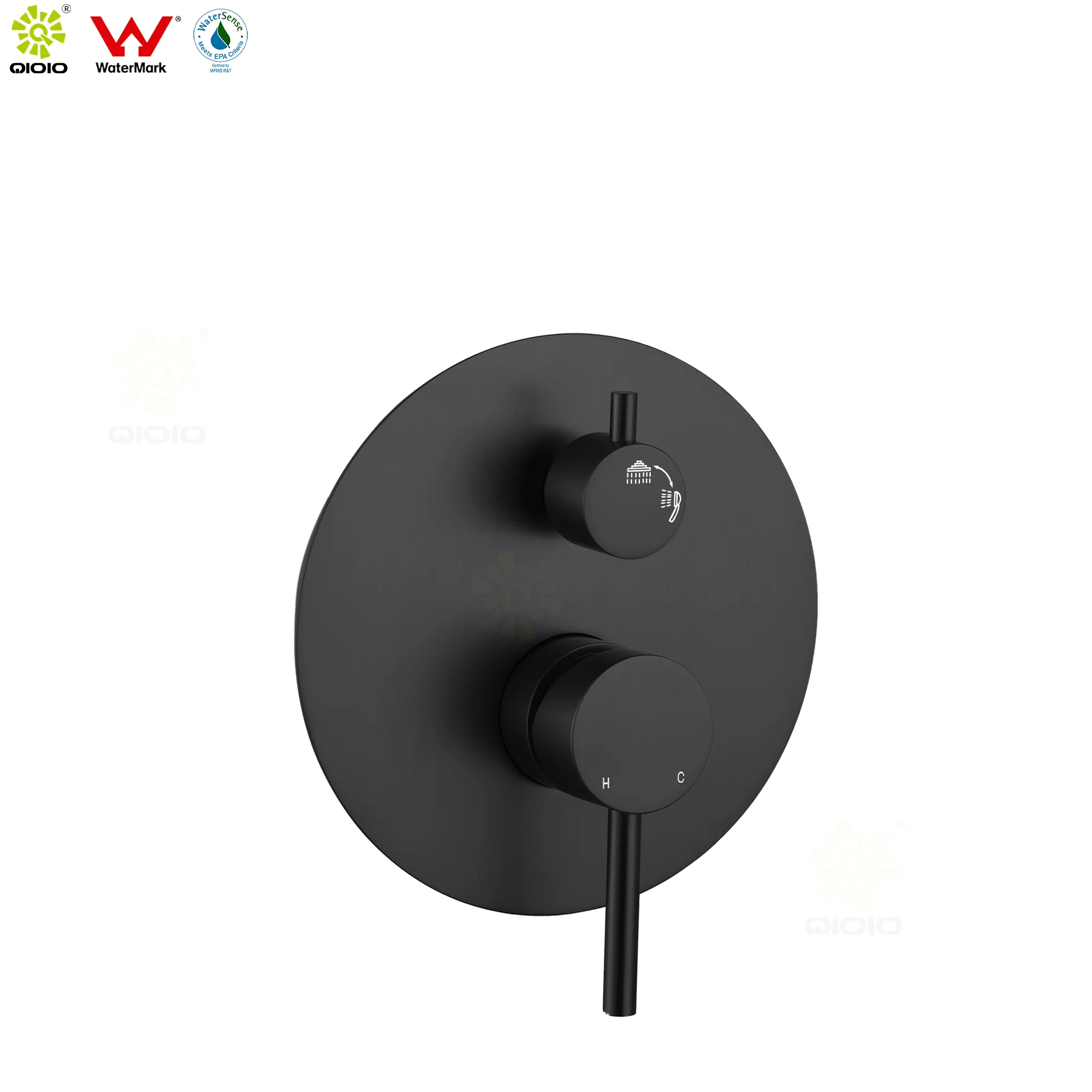 304 Stainless Steel Watermark Round Wall Shower Bath Mixer with ...