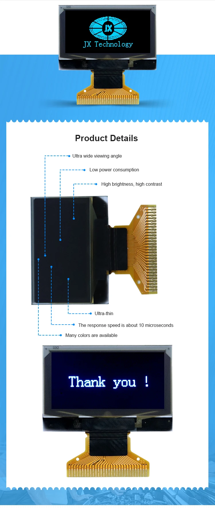 128x64 Oled Panel 1.3 Inch Blue Oled Lcd Screen I2c Oled Display - Buy ...
