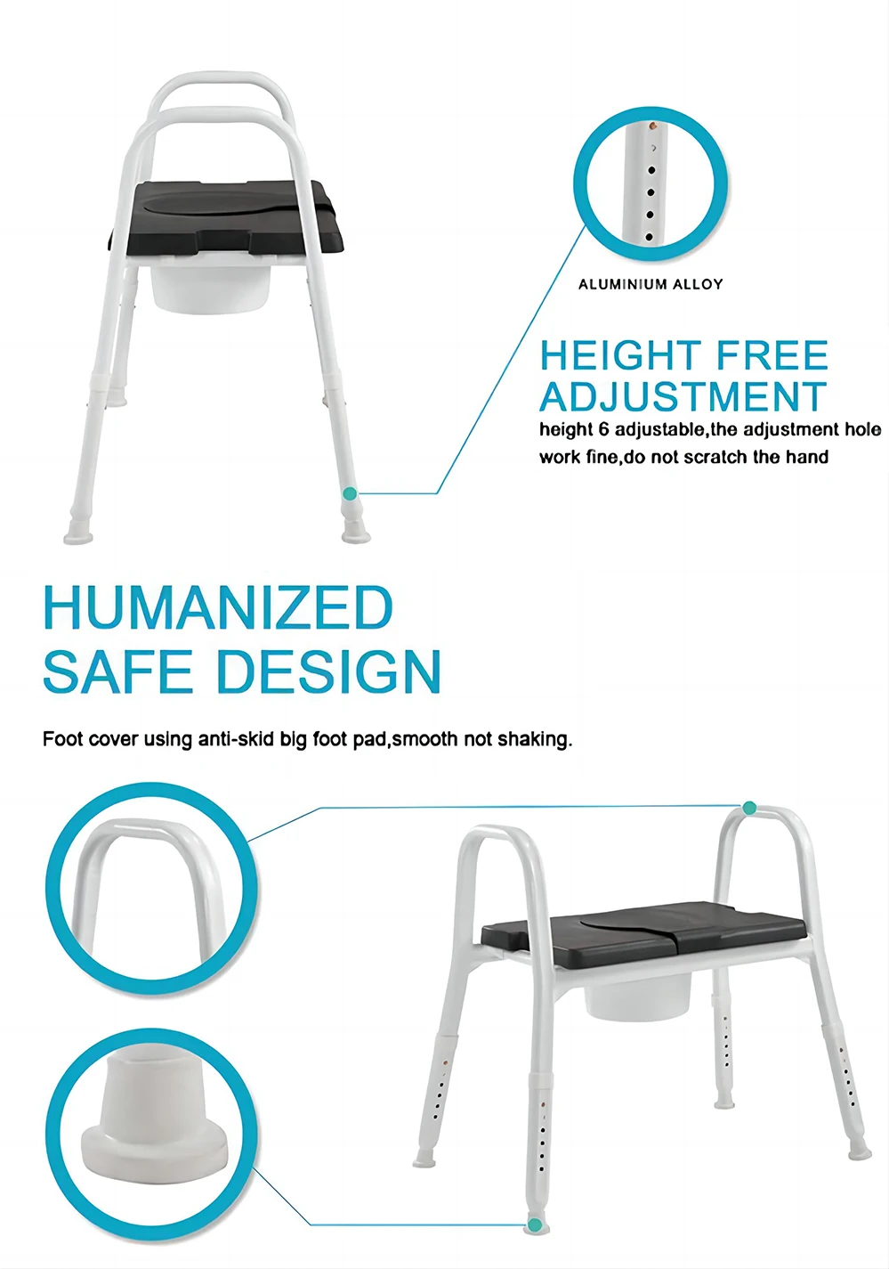 3 In 1 Heavy-duty Aluminum Adult Bariatric Bath Chair Raised Toilet ...