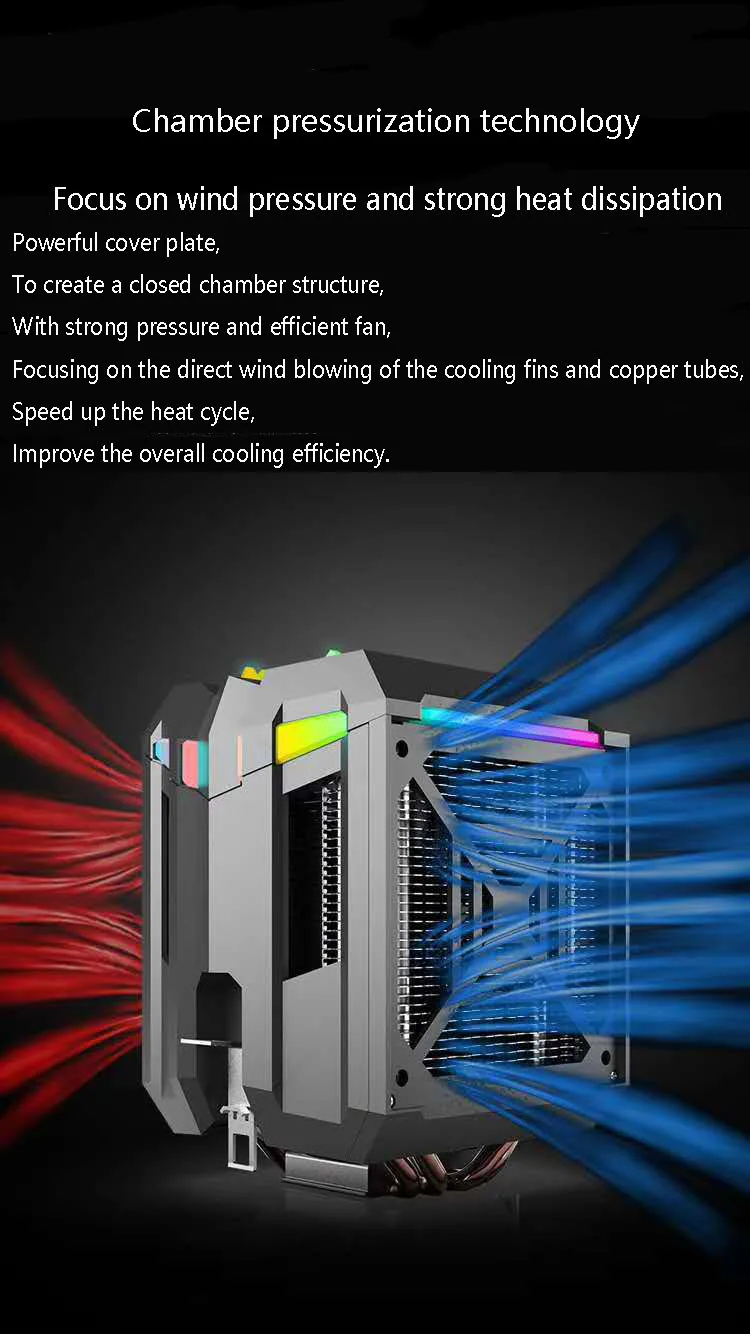 T400 Desktop Computer Tower Cpu Magic Color Argb Four Copper Tube Pwm ...