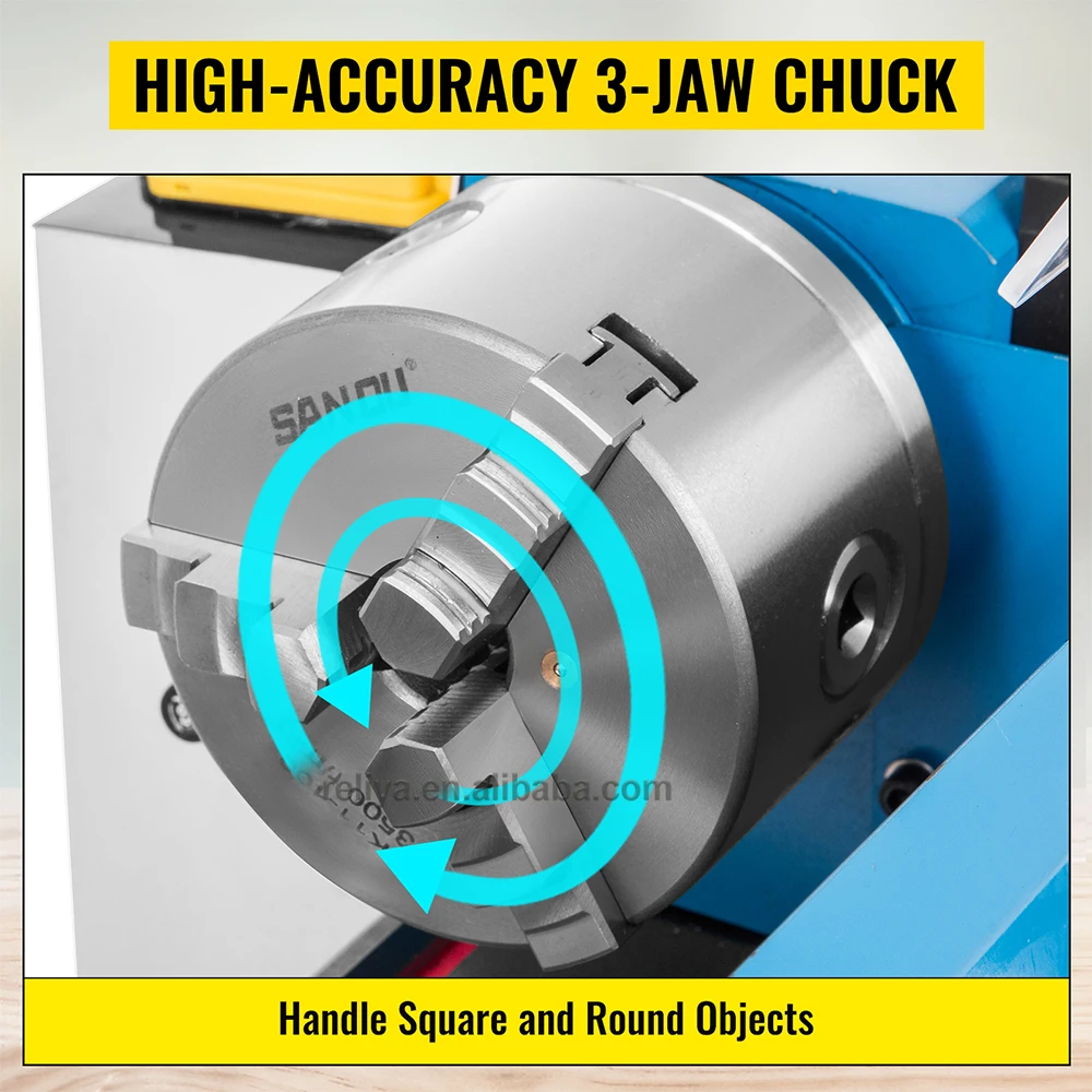 350MM Mini Metal Lathe CJ18 - 550w Digital Screen Gears
