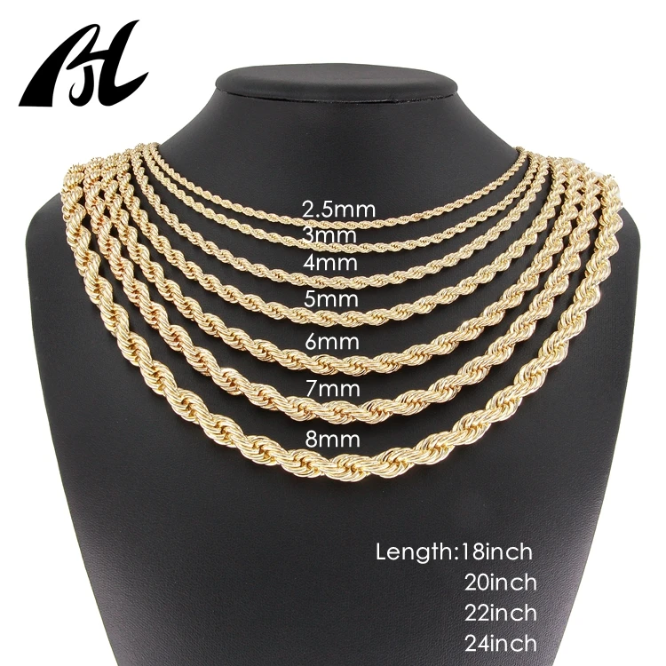 Wholesale Non Tarnish Waterproof 14k 18k Gold Plated 2.5mm 5mm 8mm ...