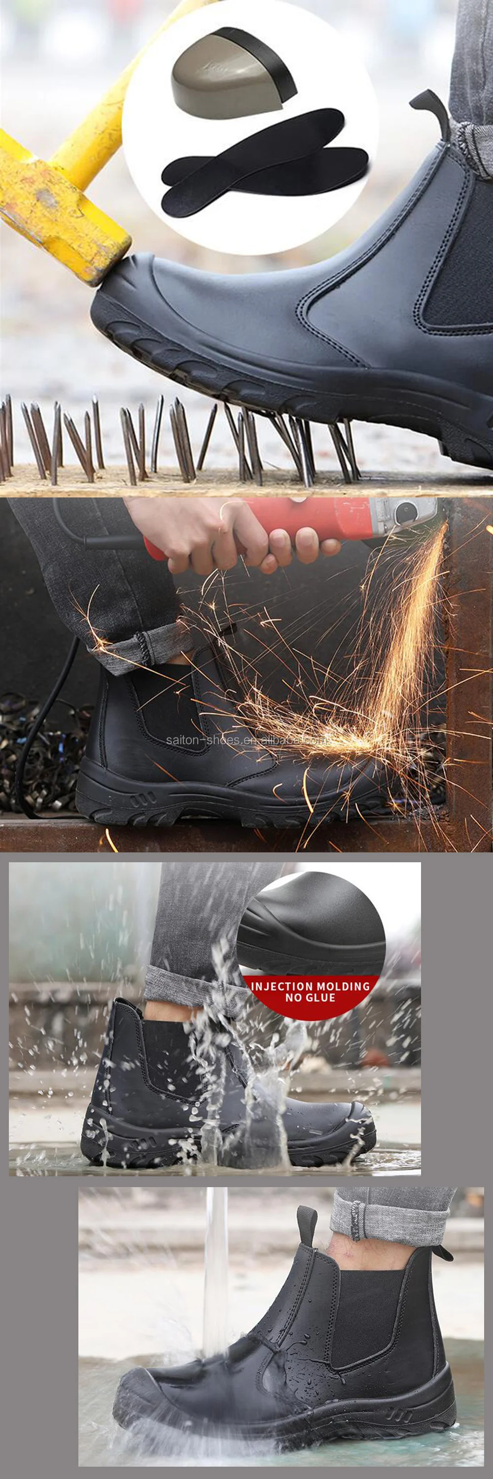 Professional Anti-puncture Safety Shoes With Steel Toe Cap Steel Plate ...