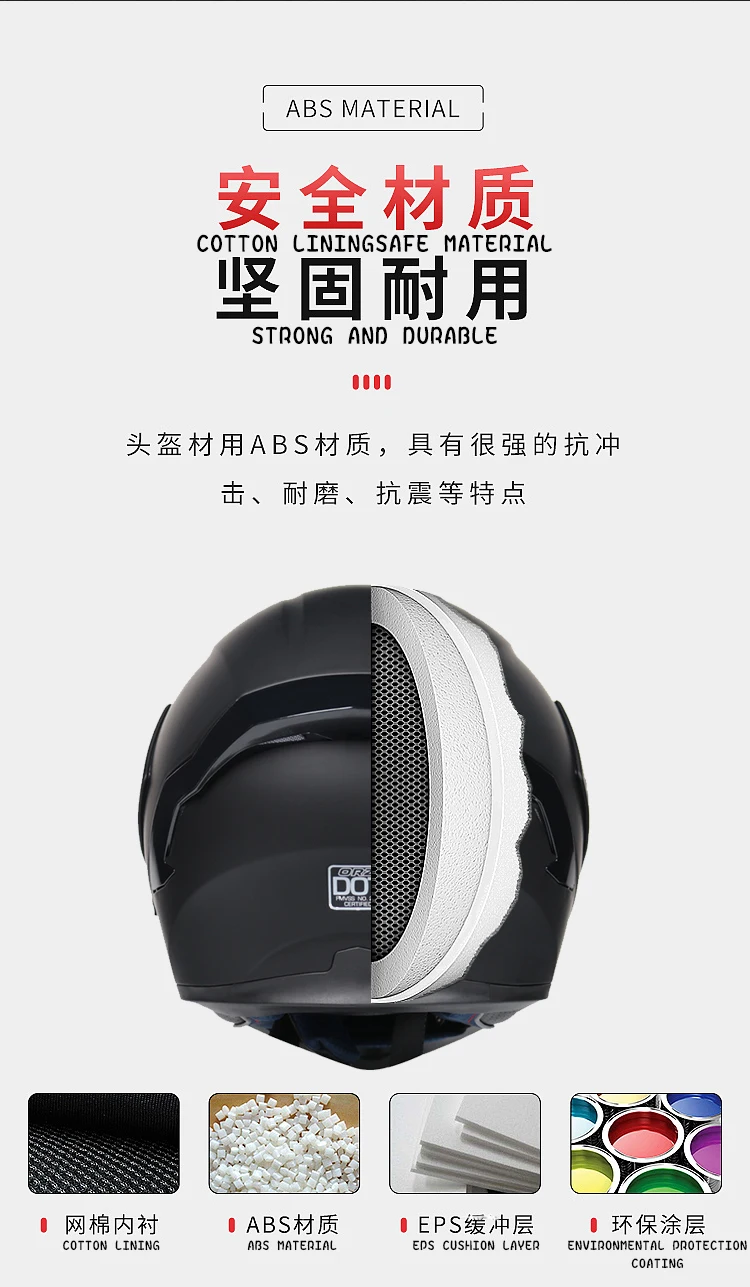 Durable Safety Motorcycle Helmet With Modular Design And Double Layer ...