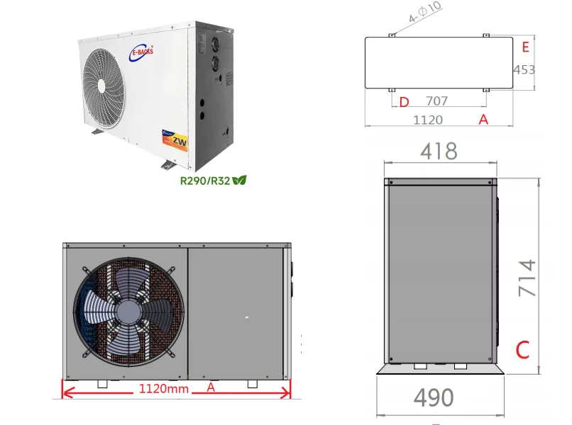 Domestic R32 All In One 15kw Evi Full Inverter Heating Pump Air To ...