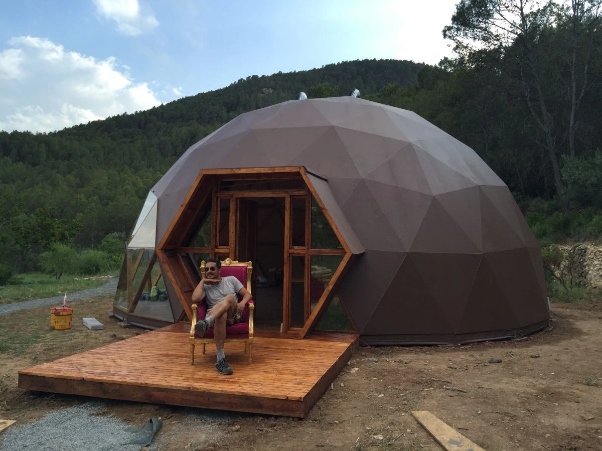 Luxury Glamping Dome Tent - Large 6m to 15m Brown Igloo Prefab House ...