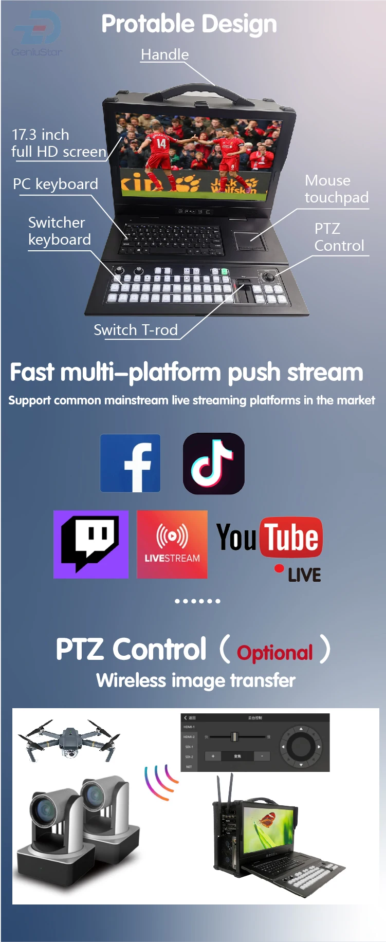 All-in-one Live Streaming Broadcast Machine Supports Facebook Linkedin ...