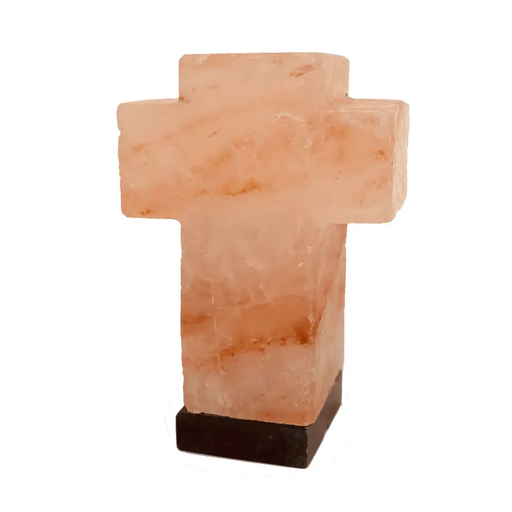 Handmade Cross Salt Lamp by Sian Enterprises LED Light with Carved ...