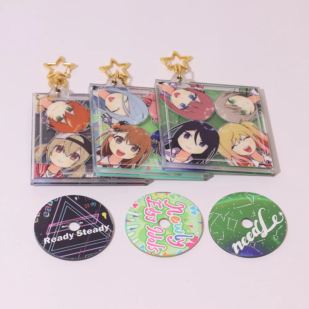 Wholesale Acrylic Charms 3d Keychain Plastic Shaker Charms Cd Keychains ...