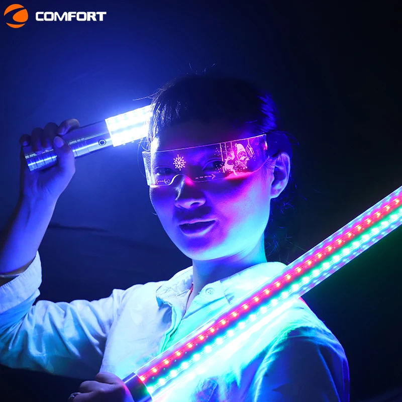 Christmas Fashion Custom Logo Flashing Plastic Led Glasses Light Up ...