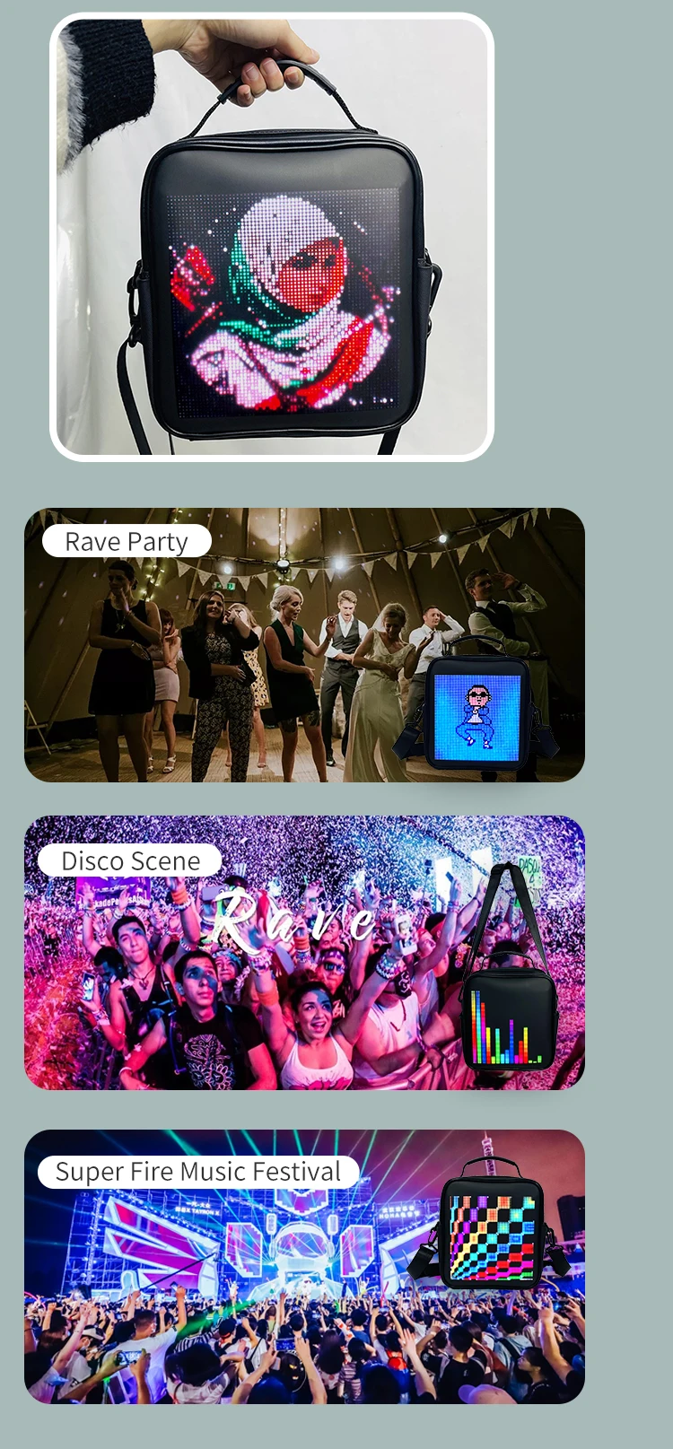 High Resolution Led Screen Waterproof Smart Animated Riding Digital Led ...