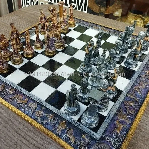 Benzersiz Mitolojik Karakterler Satranç Seti,Yunan Efsane Dekor,Antik ...