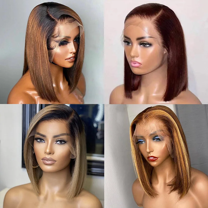 Wholesale Cheap Raw Indian Short Bob Wig Glueless Full Hd Lace Front ...