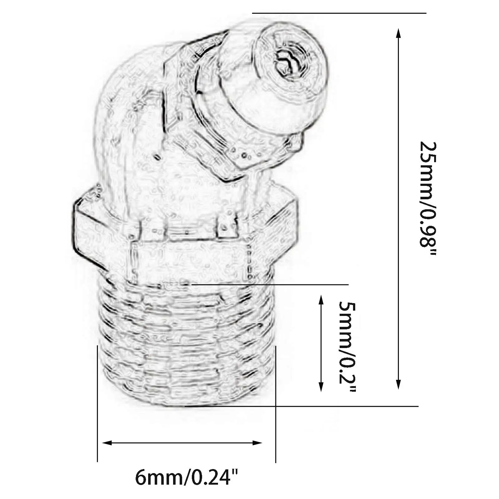 M6 X 1mm Metric Thread 45-degree Angled Brass Hydraulic Zerk Grease ...