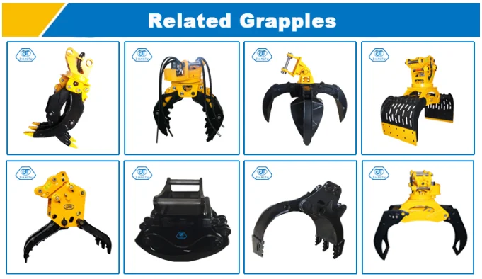 Excavator Hydraulic Rotating Grapple Wooden Grapple Log Grab Stone ...