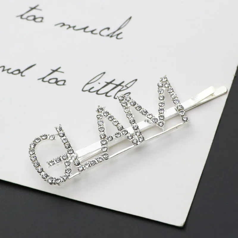 Newest Design Luxury Korean Girl Hairclip With Words Handmade Crystal ...
