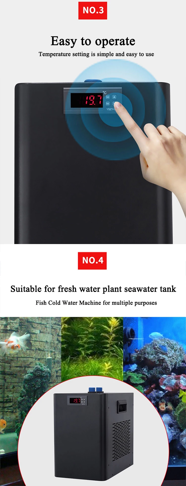 High Productivity Water Cooled Mini Chiller for Aquariums