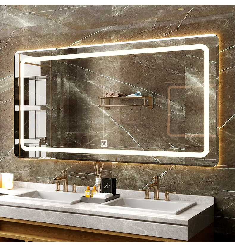 Large Size Illuminated Rectangle Bathroom Full Wall Mirror White Light ...