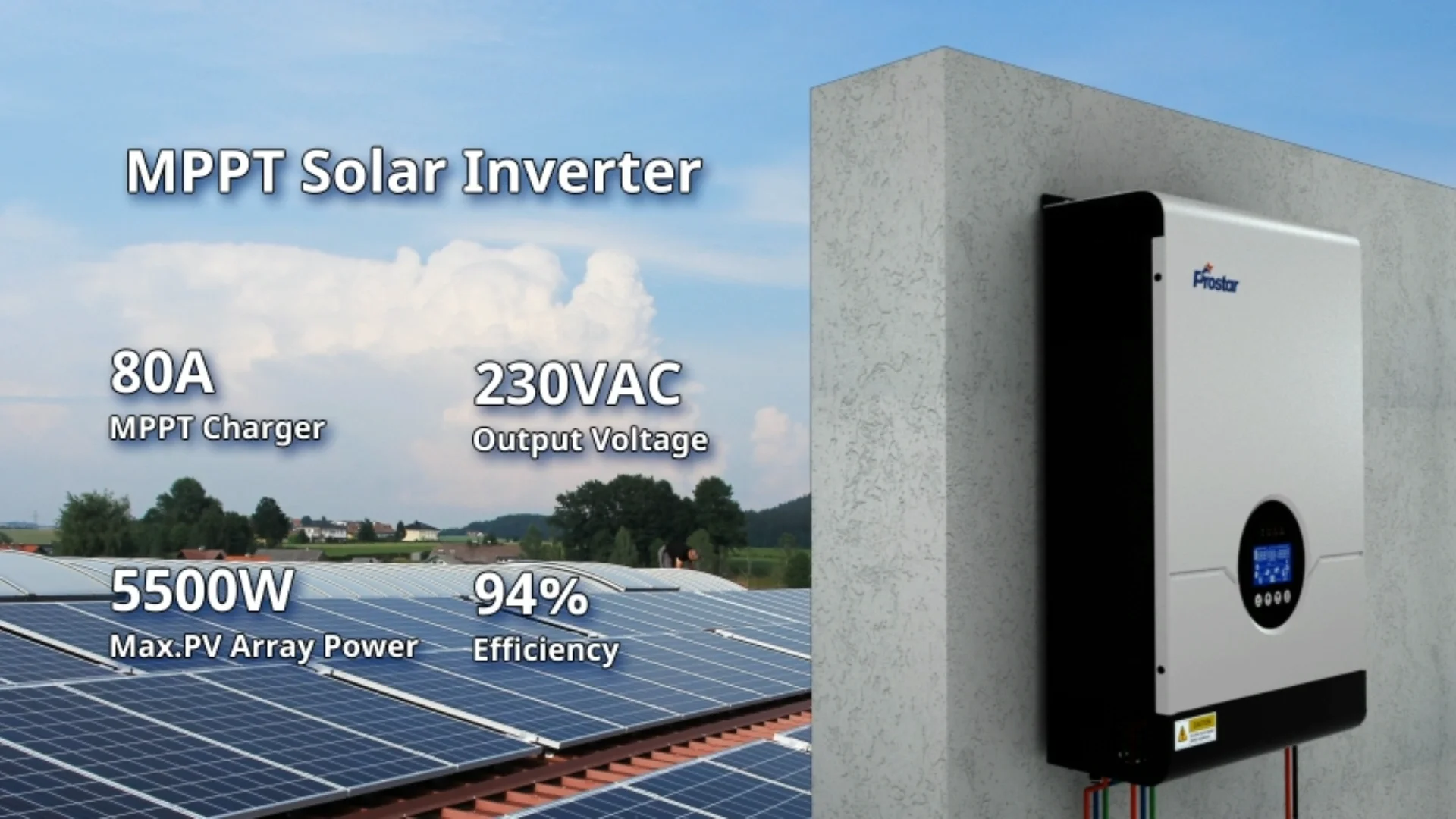 5kw Hybrid Solar Inverter 9 Units Parallel Inverters 120vdc-430vdc Mppt ...