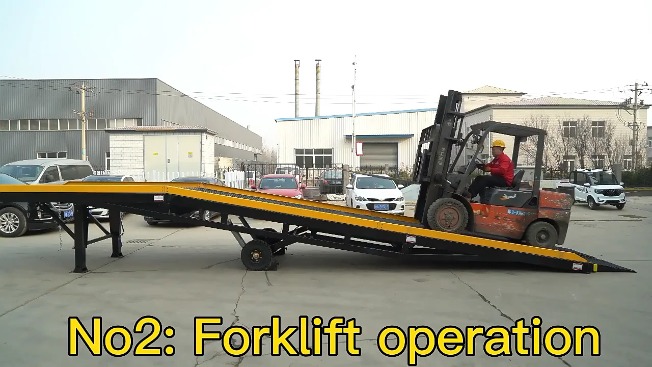 6-15t Adjustable Portable Dock Leveler Board Bridge Hydraulic Mobile Yard Ramp Container Loading ...