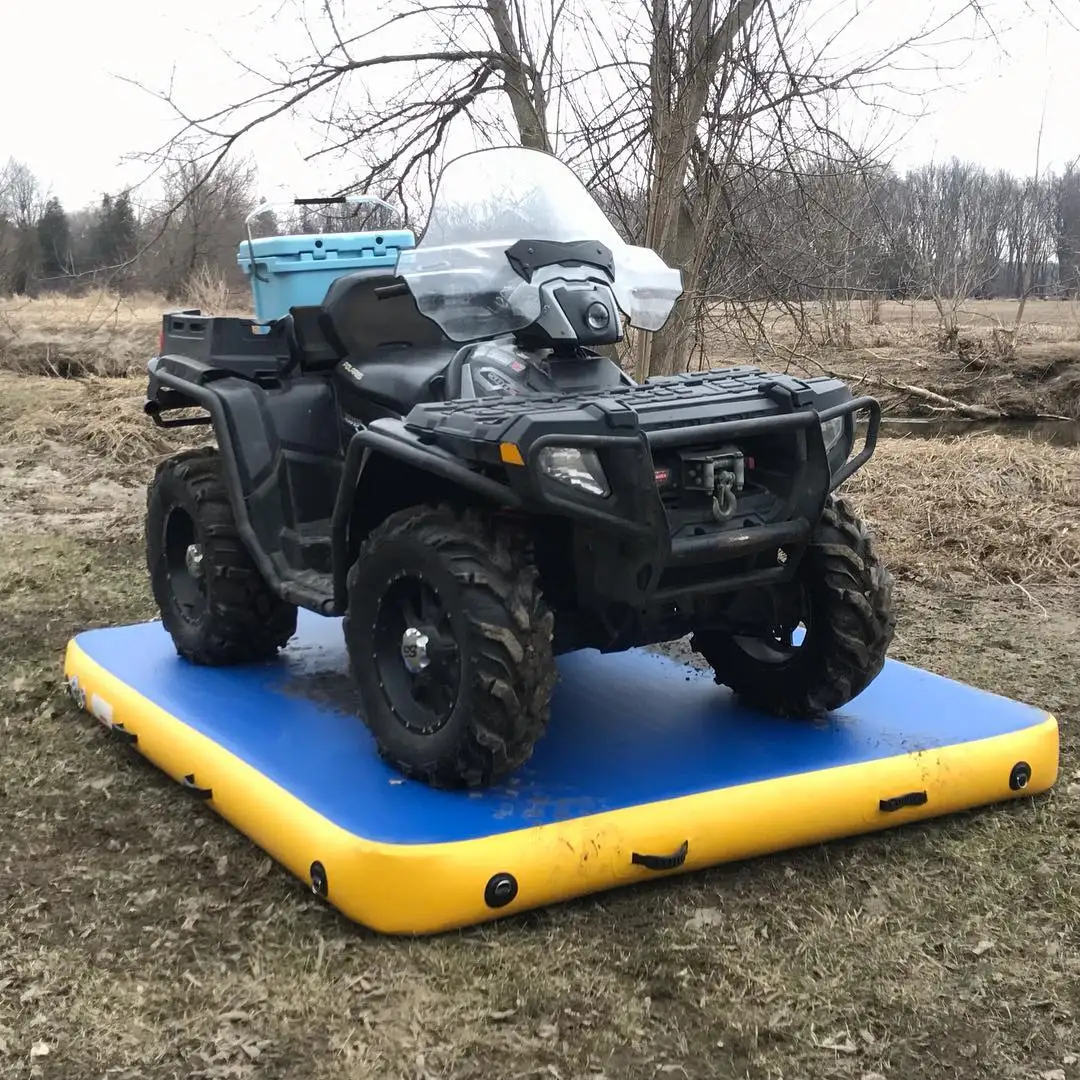 Wood Grain Drop Stitch Sun Deck - Inflatable Floating Dock