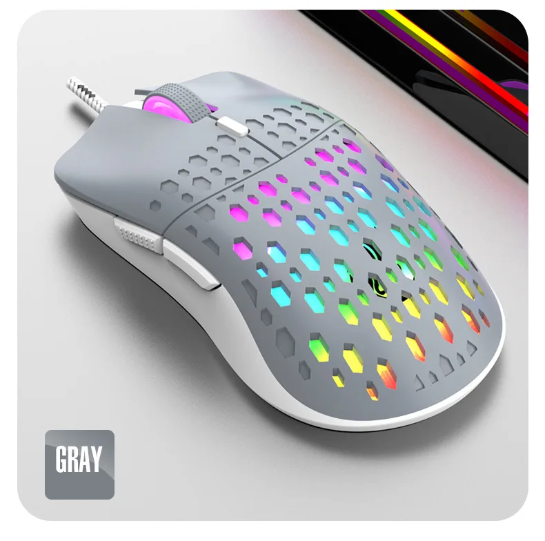 RAIKU G701 Gaming Mouse - Cool Light Cave Style & Ergonomic