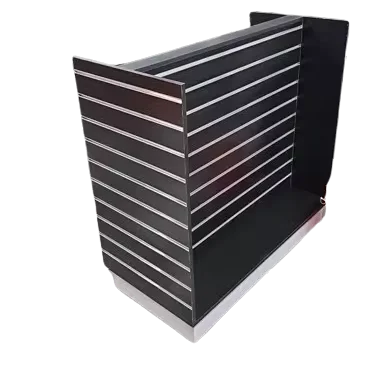 H Shape Black color Simple Melamine Slatwall Stands Display Shelf For ...