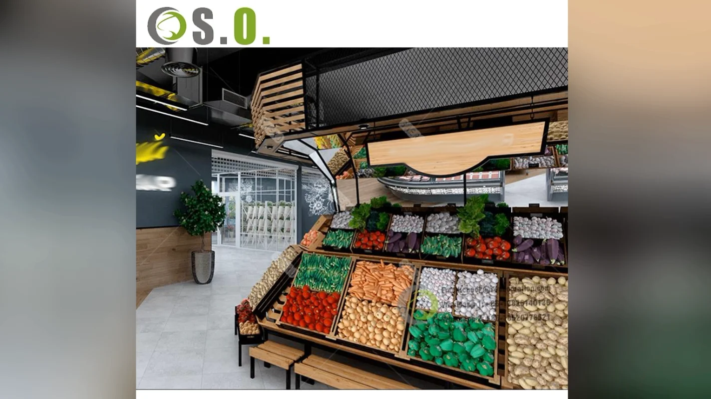 Customized One-stop Supermarket Equipment Racks Design Layout Modern ...