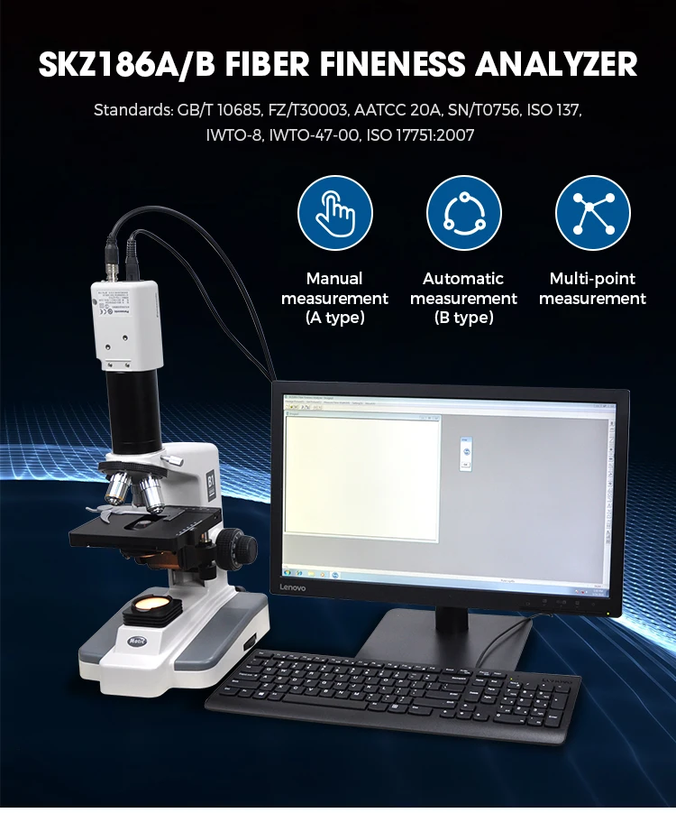 Lab SKZ186A Textile Fiber Fineness Comprehensive Analyzer Microscope ...