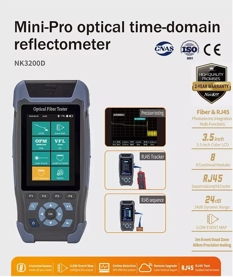 FTTH 1310/1550nm 60KM Reflectometre OTDR Iolm Fiber Tester