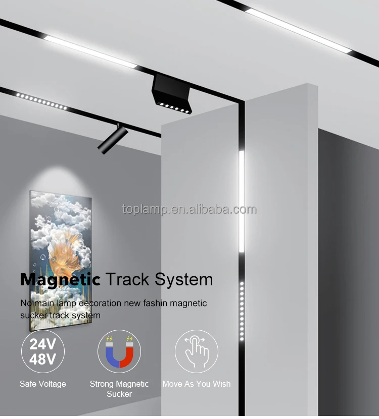 Aluminum Lighting System Led Track Lamp 10w 20w 30w Intelligent Dimming ...