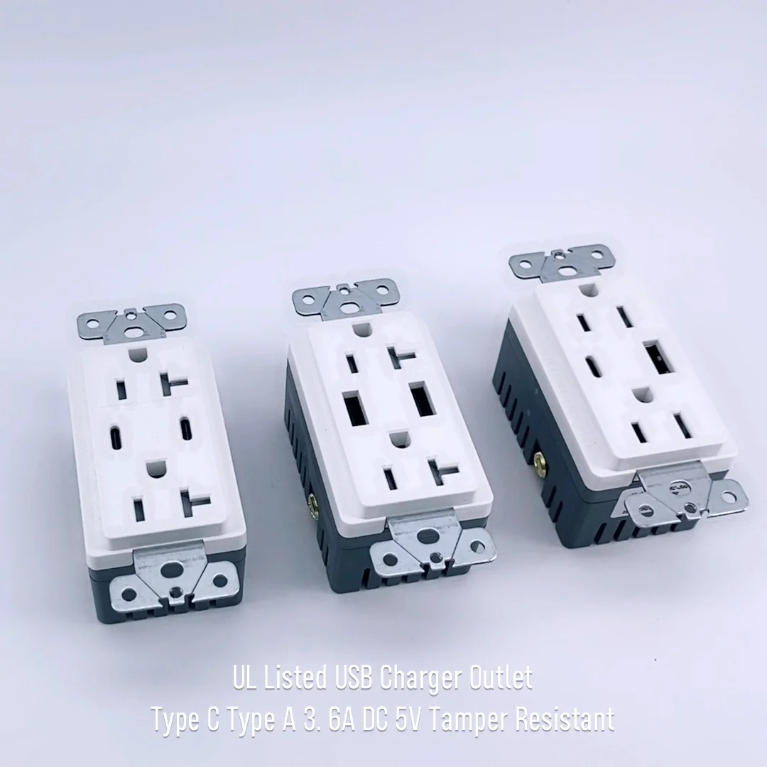 American Standard 20a Duplex Receptacle Outlet Double Wall Power Plug ...