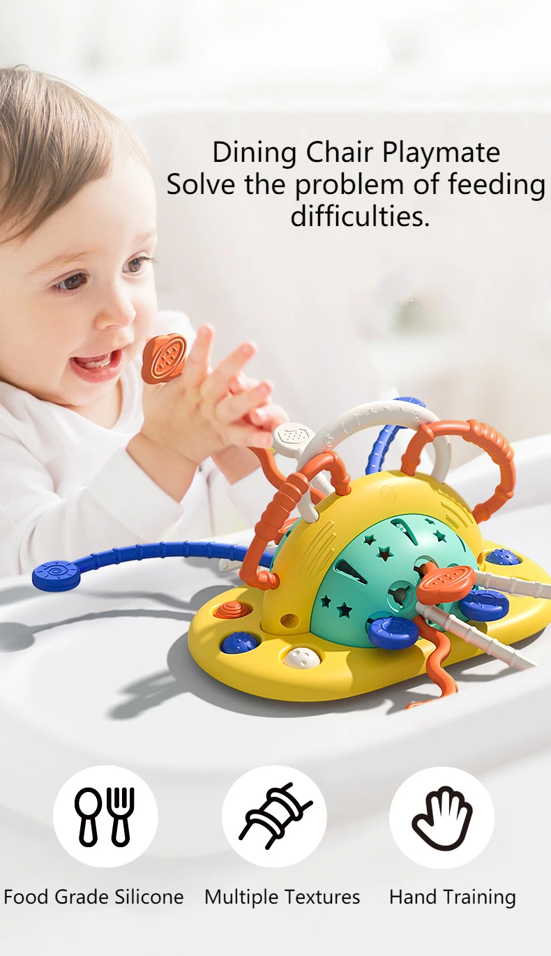 Baby Pull String Toys Exercise Hand Fine Motor And Color Cognitive ...