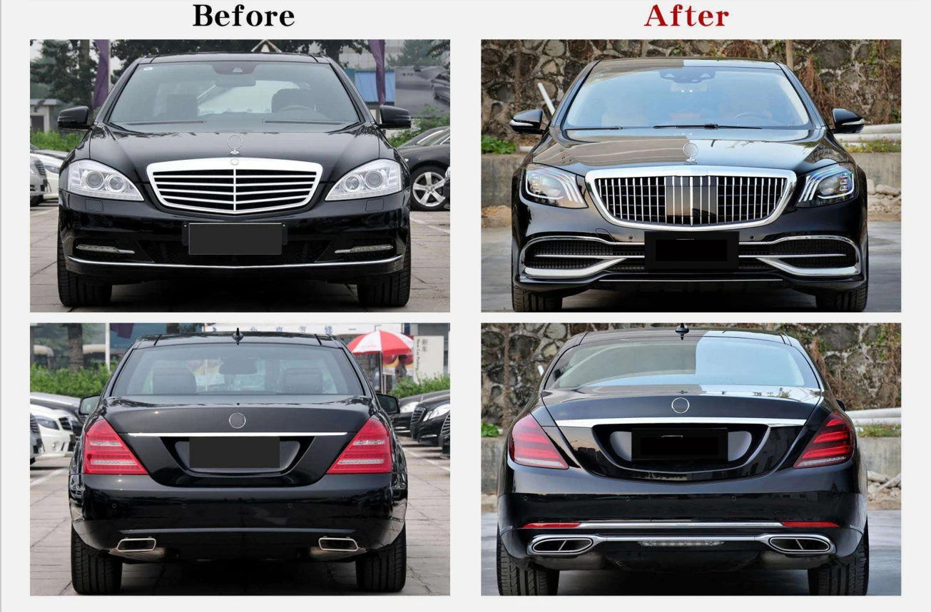 Hot Selling Front Bumper Side Skirt Rear Bumper Diffuser For 08-13 Benz ...