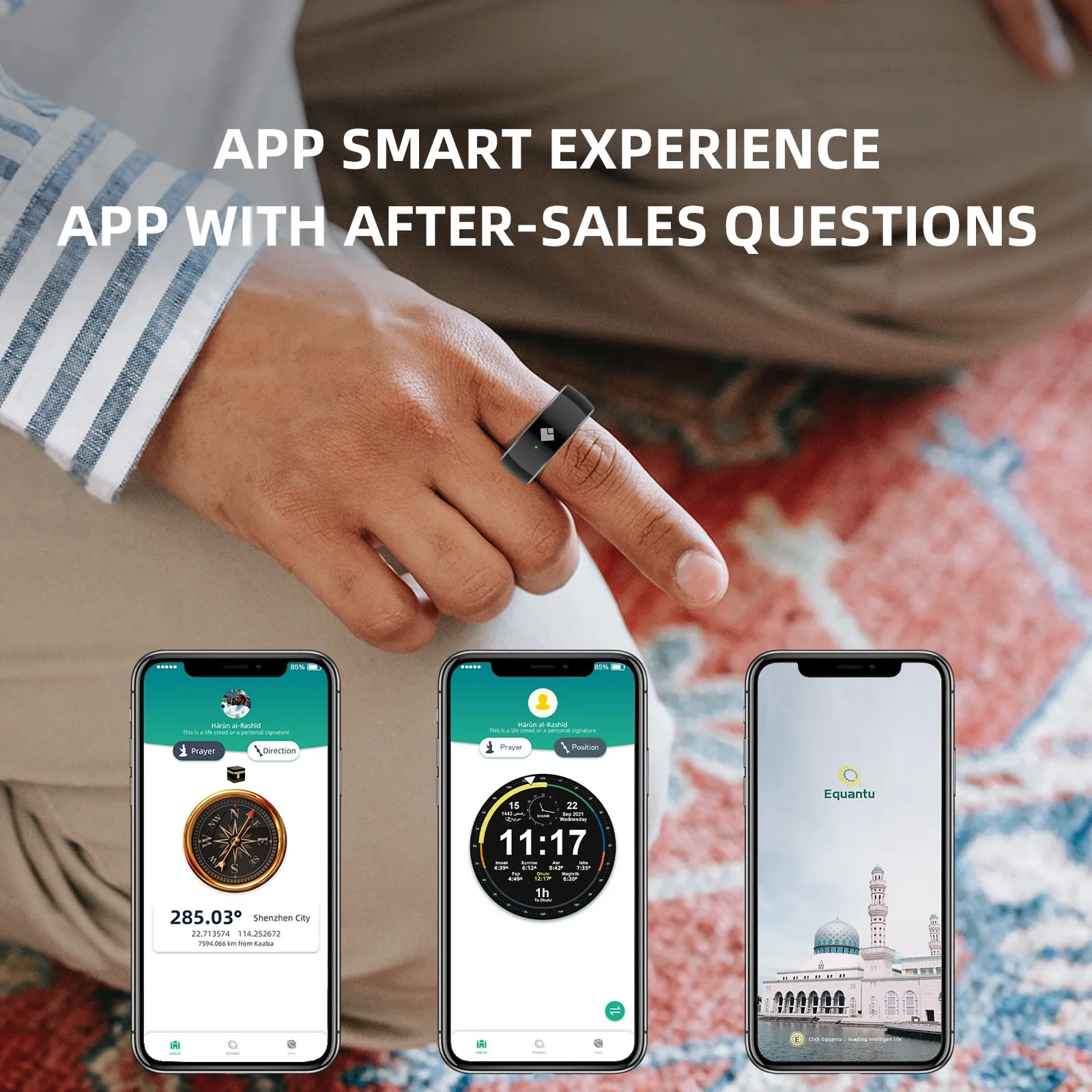 Qb708 Muslim Zikr Smart Counter Tasbih Ring With Finger Counter |5 ...