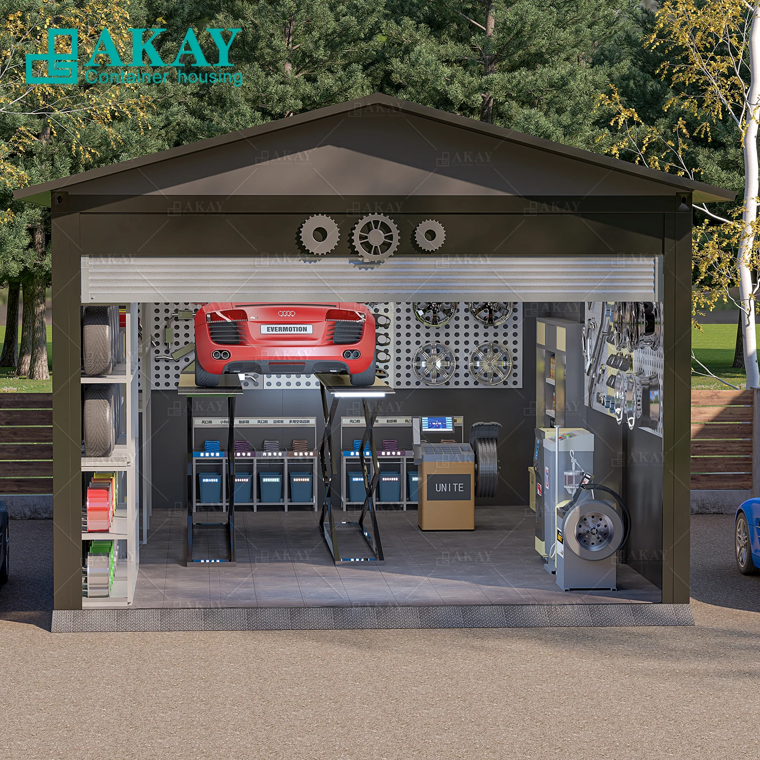 Quick Build Portable Prefab Modular Container Auto Car Repair Shop ...