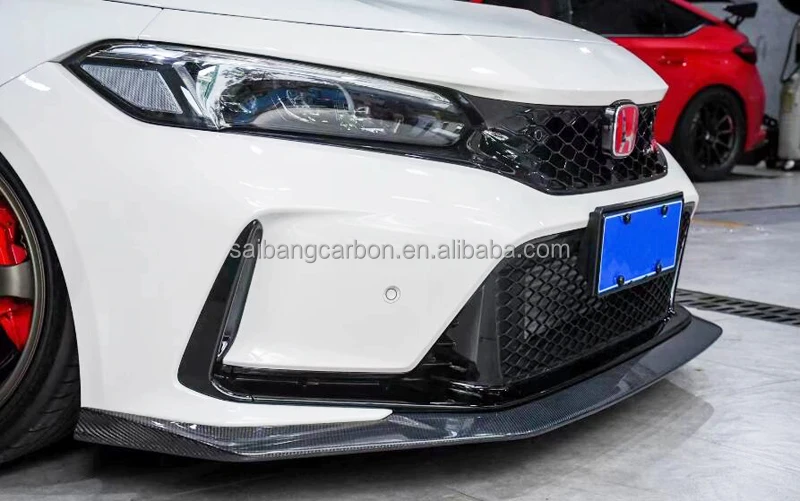 FL5 Type R Front Lip Carbon Fiber Front Bumper Spoiler Lip VA Style for ...