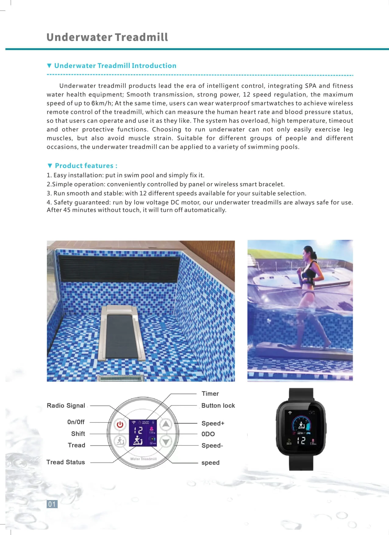 Bewatter Home Use Under Water Treadmill Multi-function Water Walker ...