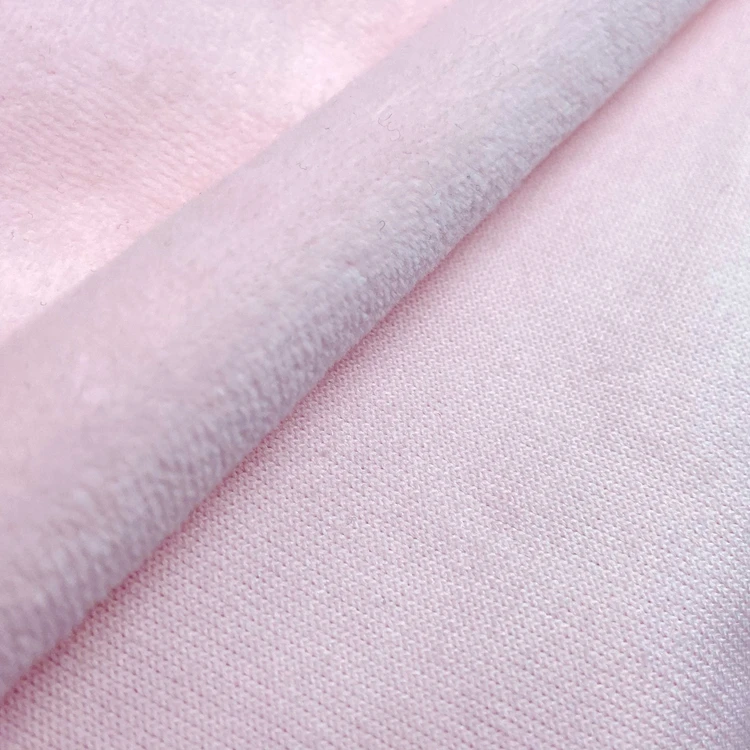 High Quality Cvc Pink 78% Cotton 22% Polyester Knit Soft Fleece Velour ...