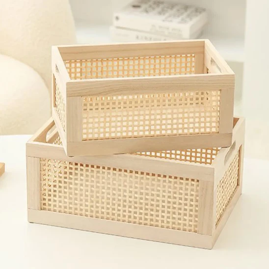 Sustainable Storage Solutions - Rattan Cane Webbing Baskets