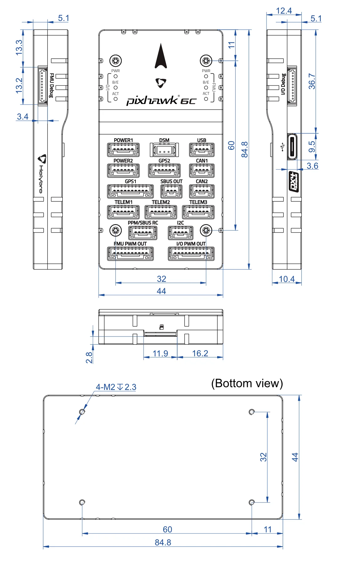 Nuevo controlador de vuelo Holybro Pixhawk 6C piloto automático FC caja ...