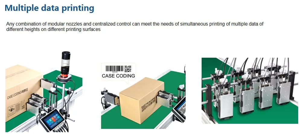 DOD piezo head UV curable ink inkjet printer machine coding GS1 barcode ...