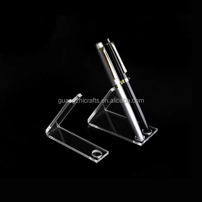 Clear Acrylic Pencil Holder Stand Custom Transparent Acrylic Single Pen ...