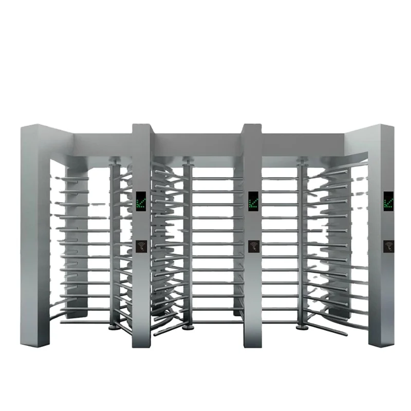 3 Lanes Full Height Turnstile Semiautomatic Mechanism Solenoid And ...