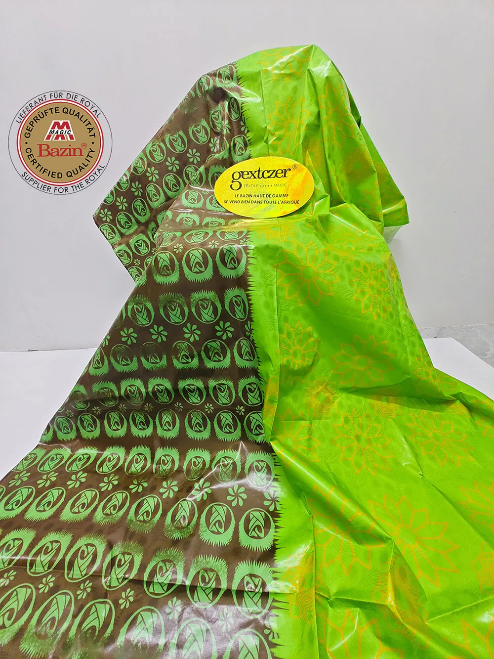 100% Cotton Printed Bazin Riche African Original Nigerian Women Wedding ...
