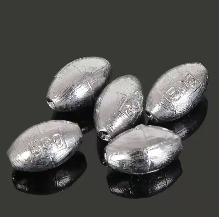 Haomin 1g-200g Lead Weight Fishing Weights Sinkers Oval Shape Hollow ...