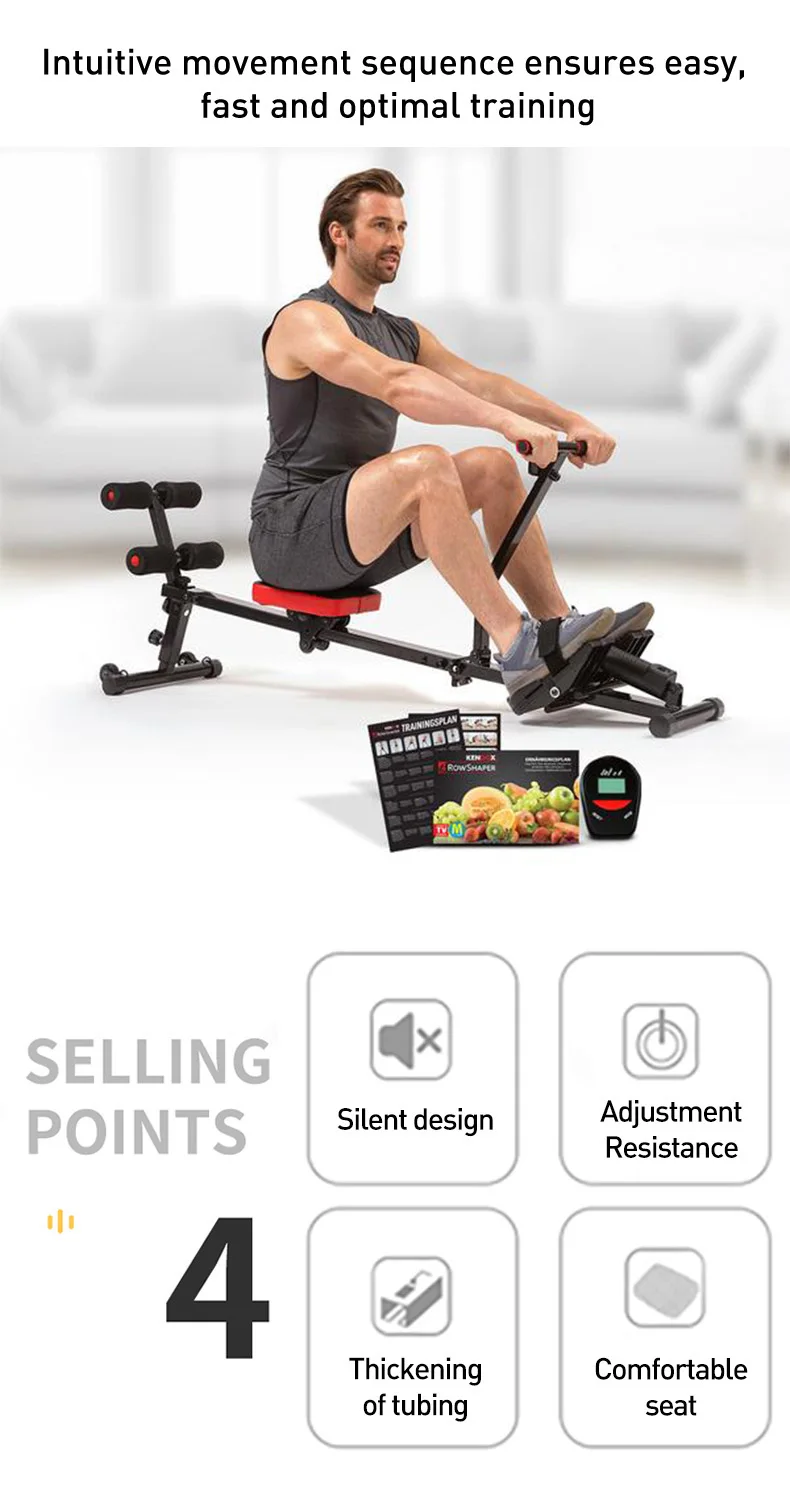 High Quality Speed Digital Monitor Rower With 12 Level Adjustable ...